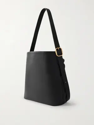 Loewe Gathered Leather Tote - Black