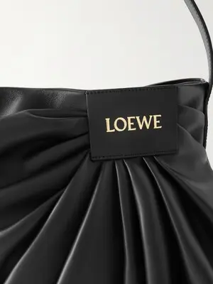 Loewe Gathered Leather Tote - Black