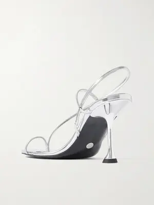 Proenza Schouler Tee' Mirrored-leather Slingback Sandals - Silver