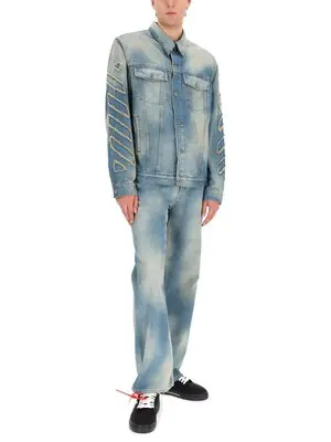 Off-White Diag Raw Patch Jeans