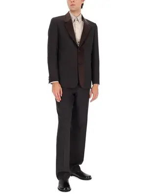 Fendi Wool Blend Trousers - Brown