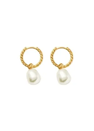 MISSOMA Pearl 18ct Plated Vermeil Drop Earrings - Gold
