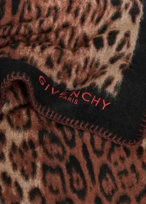 Givenchy Leopard-print Brushed Wool Scarf