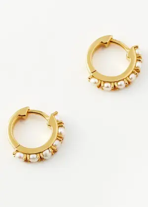 MISSOMA Gemstone 18ct Recycled Vermeil Hoop Earrings