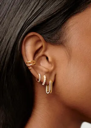 MISSOMA Gemstone 18ct Recycled Vermeil Hoop Earrings