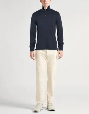 Crossley Long Sleeve Cotton Jersey Half-zip T-shirt