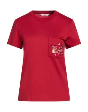 Max Mara Cotton Jersey T-shirt With Embellishments - Red