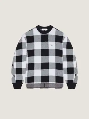 Givenchy Checked Wool Sweater Embroidered With Paris Signature