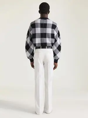 Givenchy Checked Wool Sweater Embroidered With Paris Signature