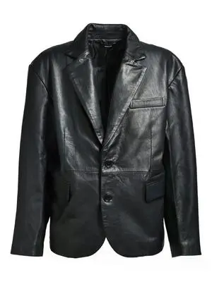 BREATH Single-breasted Leather Blazer
