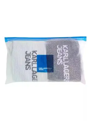 Karl Lagerfeld Logo-knit Socks - Grey