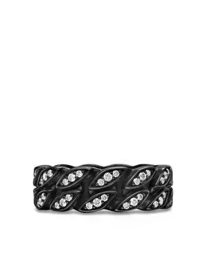 David Yurman Titanium Curb-chain Diamond Ring