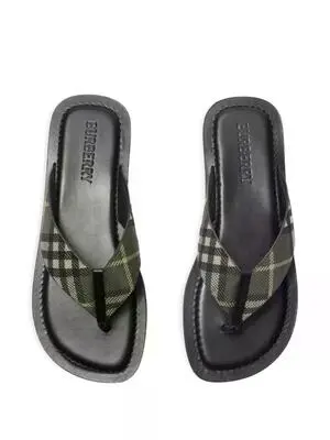 Burberry Pavilion Checked Sandals - Green