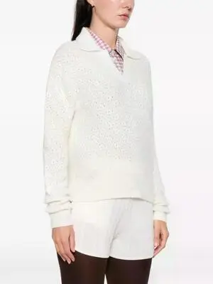 MC2 SAINT BARTH Pointelle V-neck Sweater