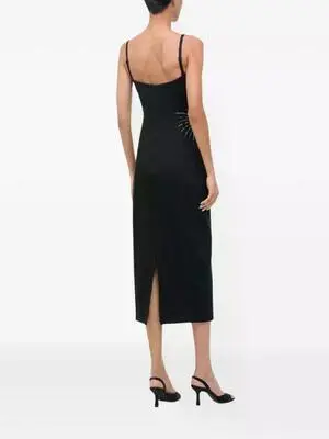 Staud Britney Embellished-detail Midi Dress