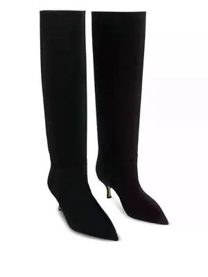 Casadei Pointed Flat Knee-high Boots