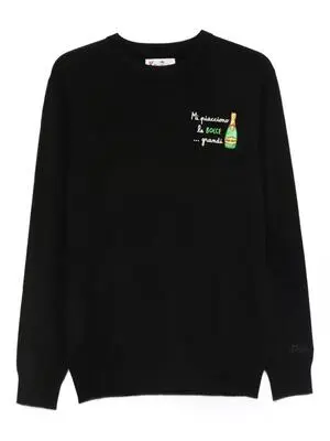 MC2 SAINT BARTH Embroidered Crew-neck Sweater - Black