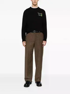 MC2 SAINT BARTH Embroidered Crew-neck Sweater - Black