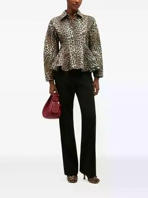 GANNI Leopard-print Shirt