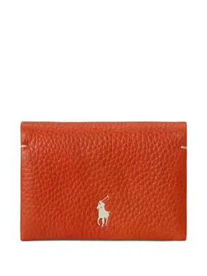 Polo Ralph Lauren Pebbled Leather Snap Wallet - Orange
