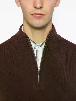 MC2 SAINT BARTH Jeremyn Zip-up High-neck Sweater - Brown