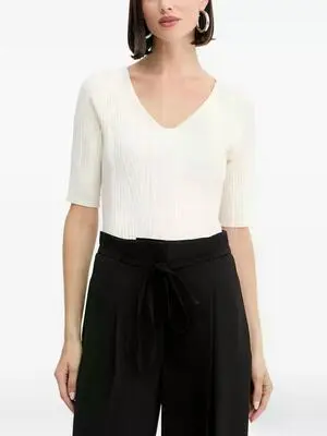 BOSS Ribbed V-neck Top
