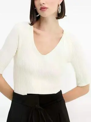 BOSS Ribbed V-neck Top