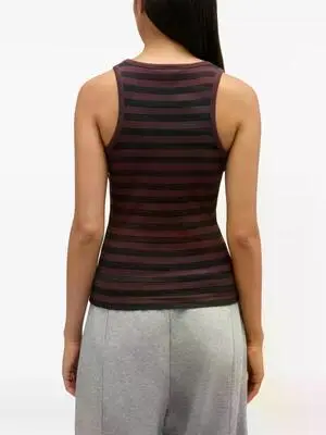 GANNI Striped Tank Top - Brown