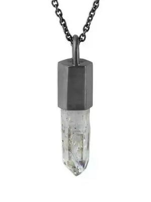 PARTS OF FOUR Talisman Amethyst Pendant Necklace - Black