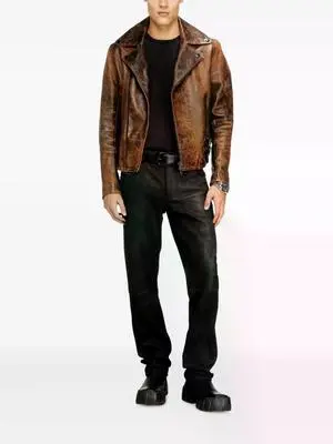 DIESEL® Five-pocket Leather Trousers