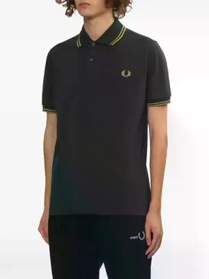 Fred Perry Laurel Wreath-embroidered Cotton Polo Shirt - Grey