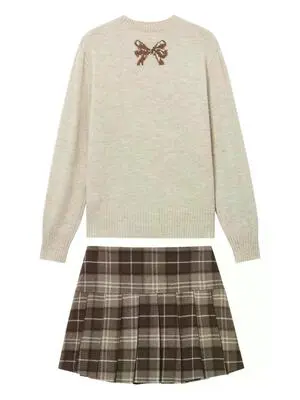 B+AB Embroidered Plaid Skirt