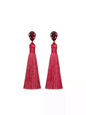 JENNIFER BEHR Francine Teardrop Tassel Earrings - Red