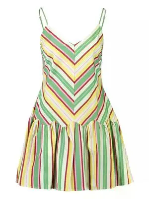 ASTON STUDIO Agatha Striped Ruffled Mini Dress
