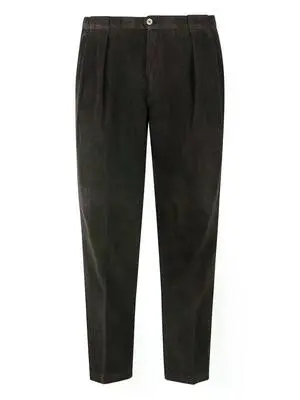 BRIGLIA 1949 Pleated Corduroy Trousers - Brown