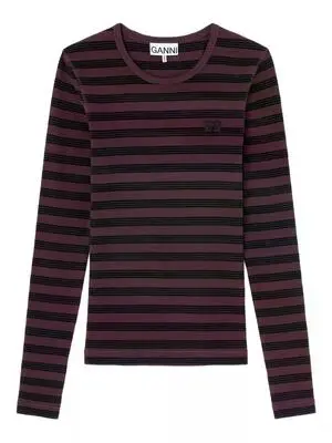 GANNI Striped Long Sleeve Top