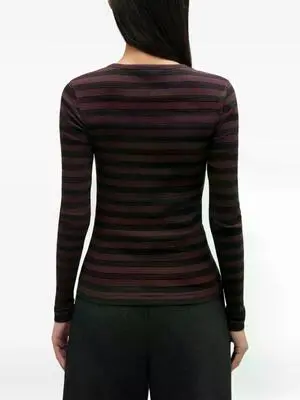 GANNI Striped Long Sleeve Top