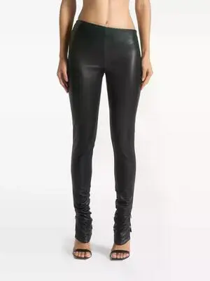Manière De Voir Clara Asymmetric-waistband Leggings - Black