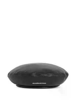 Manière De Voir Anya Faux-leather Beret - Black