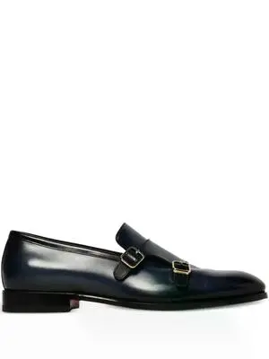 Santoni Buckle-detail Leather Loafers