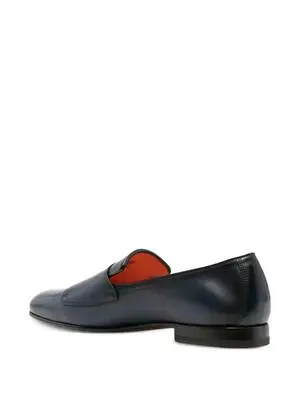 Santoni Buckle-detail Leather Loafers