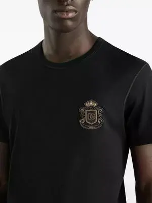 Dolce & Gabbana Crest-appliqué T-shirt - Black