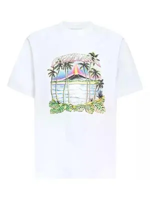 Casablanca Volcano-print Logo T-shirt - White