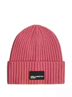 Karl Lagerfeld Logo-patch Ribbed Beanie
