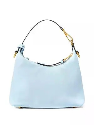 Versace Tag Nappa Leather Shoulder Bag - Blue