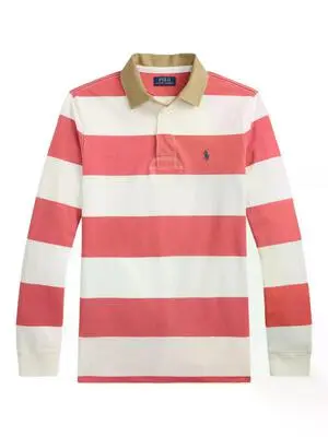 Polo Ralph Lauren Striped Long-sleeve Rugby Polo Shirt - Red