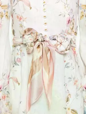 Zimmermann Rebellion Button Floral-print Midi Dress - Neutrals
