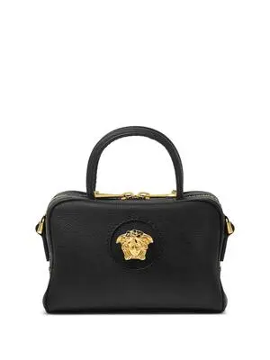 Versace La Medusa Leather Mini Tote Bag - Black