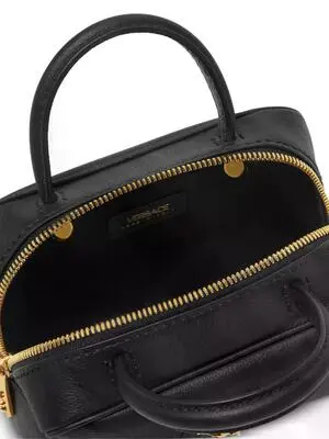 Versace La Medusa Leather Mini Tote Bag - Black