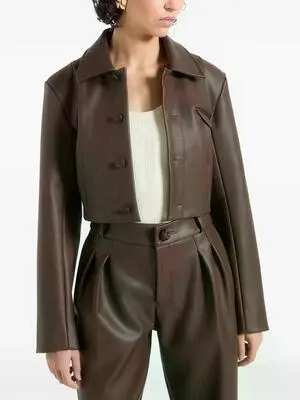 Manière De Voir Maniere De Voir Faux Leather Cropped Jacket